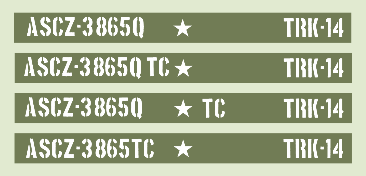 US Army Quartermaster Truck Company bumper markings - WW2 Signs